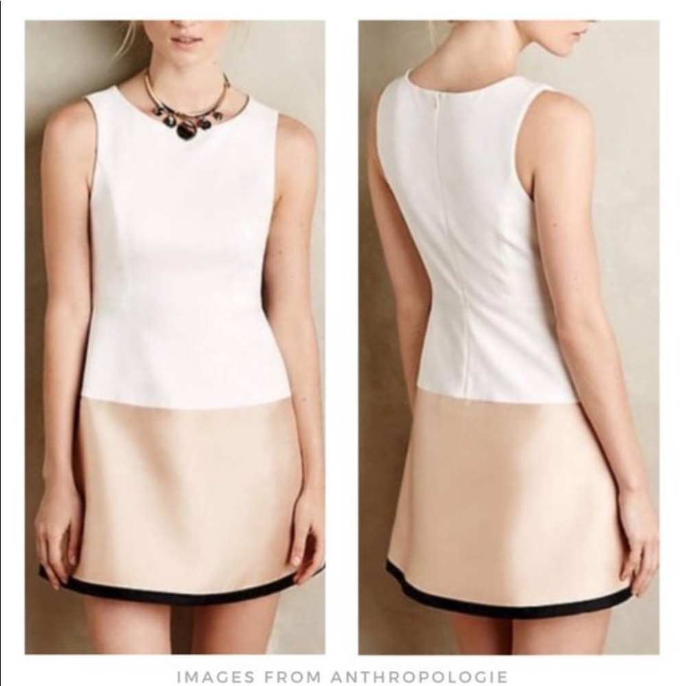 Anthropologie Maeve Colorblock Dipped Career Flared D… - Gem